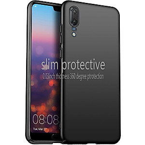 Case Compatible for Huawei P20 Case [Slim Protective] [Protect from Shock/Scratch/Drop/Marks] [Premium PC Plastic] Minimalist Hard Cover for Huawei P20 (Black)