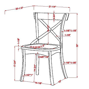 Furniture of America Knix Rustic Wood Dining Chair in Antique White (Set of 2)