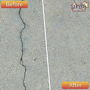 Magic Crack Filler 2LB Concrete Slab Gray, for Filling in Concrete Cracks on Driveways, Walkways and Patios. Installs Easily Dry Granular No Mess and DIY (Gray, 1)