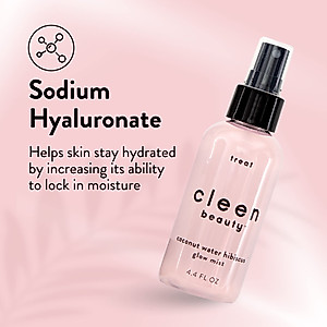 Cleen Beauty Coconut Water Hibiscus Glow Mist | Coconut Water Face Mist with Hibiscus Extract | Coconut Water Facial Mist Spray | Facial Spray Mist - Paraben Free | Coconut Water Spray (4.4 Fl Oz)