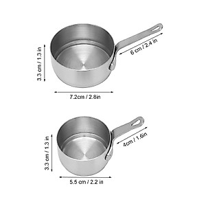 2pcs Stainless Steel Mini Sauce Pan, Cooking Sauce Cup with Handle Sauce Cooking Pot for Home Restaurant Grocery Store Banquet Outdoor Picnic