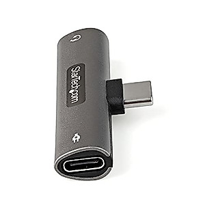 StarTech.com USB C Audio & Charge Adapter - USB-C Audio Adapter w/ 3.5mm TRRS Headphone/Headset Jack and 60W USB Type-C Power Delivery Pass-through Charger - For USB-C Phone/Tablet/Laptop (CDP235APDM)