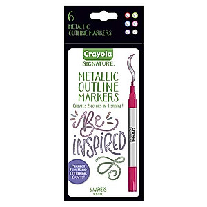 Crayola Metallic Outline Paint Markers, Assorted Colors, Art Supplies, 6 Count