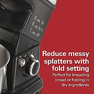 Hamilton Beach 6 Speed Electric Stand Mixer with Stainless Steel 3.5 Quart Bowl, Planetary Mixing, Tilt-Up Head (63326), 300W Motor, Grey and Chrome