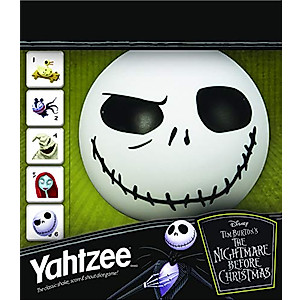 Disney Yahtzee The Nightmare Before Christmas Dice Game | Collectible Jack Skellington Toy | Family Dice Game & Travel Games