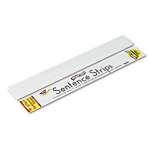 Trend : Wipe-Off Sentence Strips, 24 x 3, White, 30/Pack -:- Sold as 1 PK