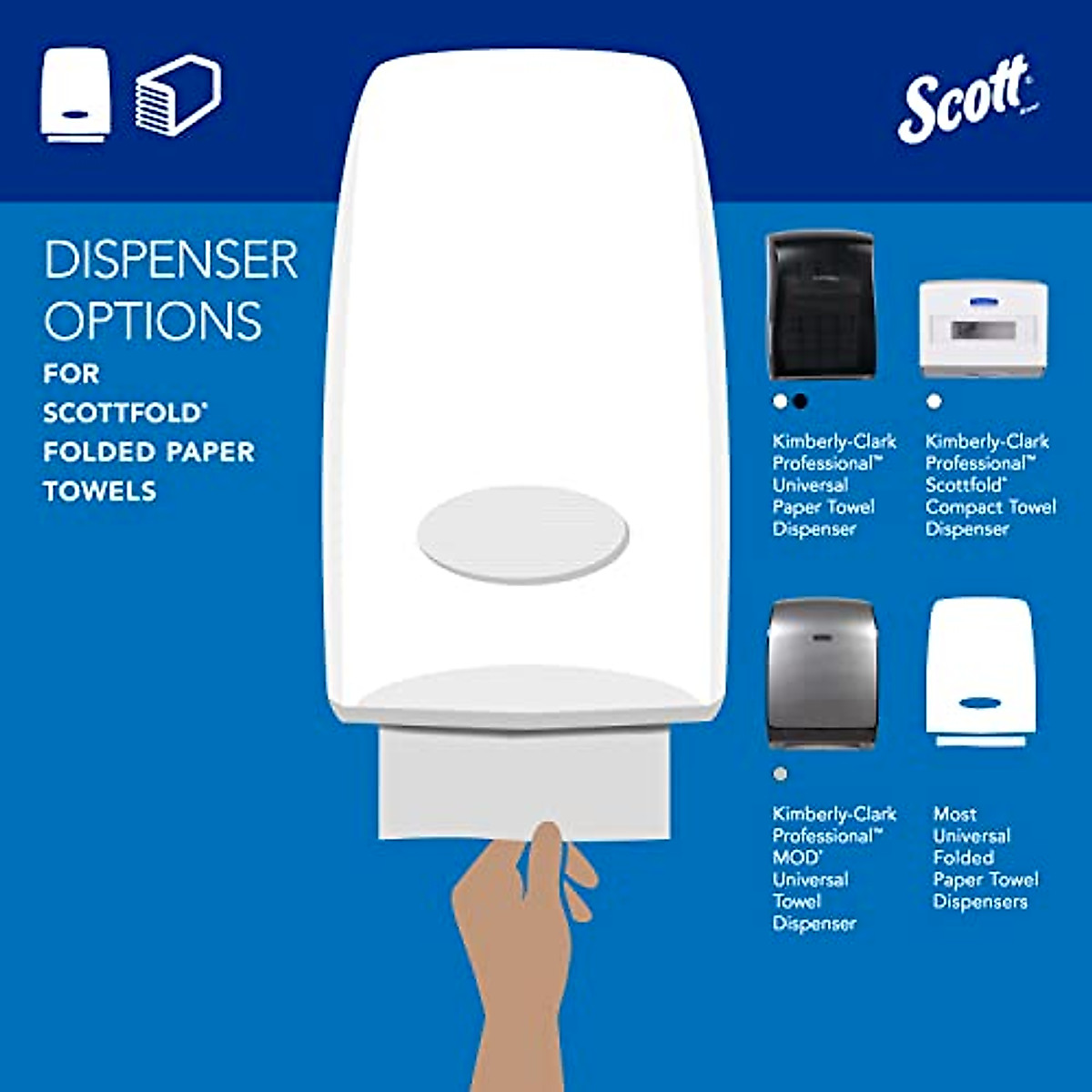 Scott® Pro™ Scottfold™ Multifold Paper Towels (01980), with Absorbency Pockets™, 9.4" x 12.4" sheets, White, (175 Sheets/Pack, 25 Packs/Case, 4,375 Sheets/Case)