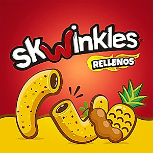 Lucas Skwinkles Pineapple - Tamarind Filled Flavored Sweet & Sour Candy Strips, 0.92oz - 12 Pieces for Treats, Fruit, Parties, Piñatas