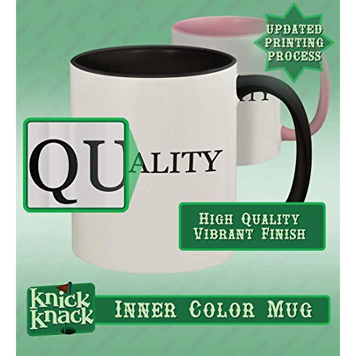 Knick Knack Gifts got eyers? - 11oz Ceramic Colored Handle and Inside Coffee Mug Cup, Black