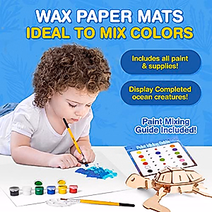 CoolToys Extraordinary Ocean Paint n' Play 3D Model and Craft Kit - Educational and Fun 3D Wooden Models Building and Painting Set for Kids Ages 6+ - Creative STEM Art Project for Boys and Girls