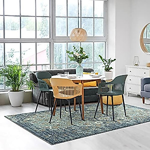 Oriental 4620 Floral Marine Blue Area Rug