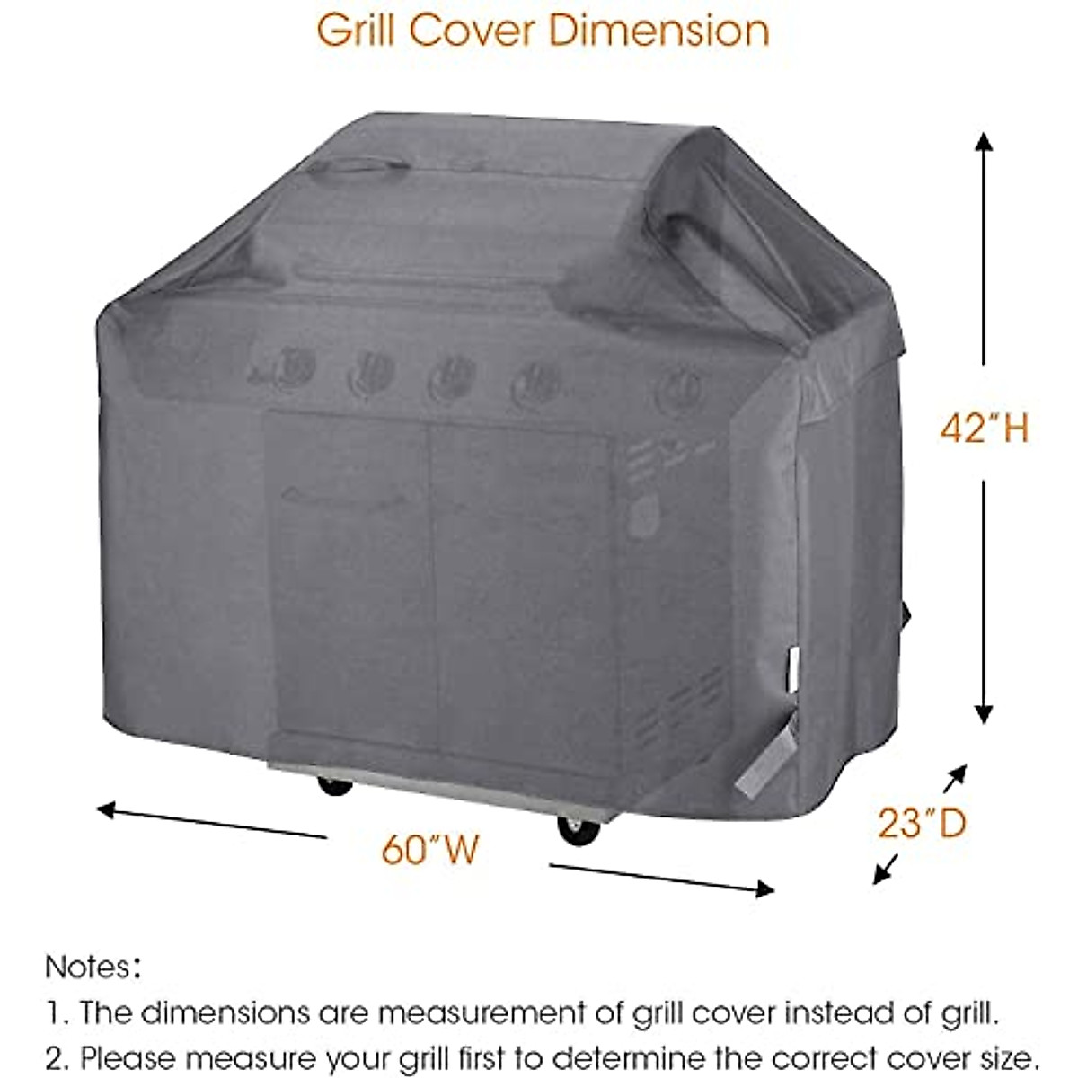 Unicook 60 Inch Grey Grill Cover and 32 Inch Round Fire Pit Cover Bundle