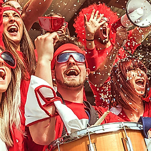 Set of 12 3-inch Cowbells with Handle, Hand Percussion Cow Bells Noise Makers for Sporting Events, Football Games (Red)