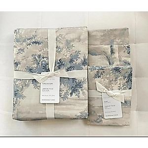 Pottery Barn Jardin Toile Duvet Cover King/California King & Three Euro Shams ~Blue