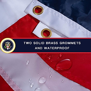 American Flag 3x5 FT, hogardeck Outdoor Indoor US Flag, Heavy Duty Nylon USA Flags, Embroidered Stars, Brass Grommets, Sewn Stripes, Vivid Color, Double Stitched
