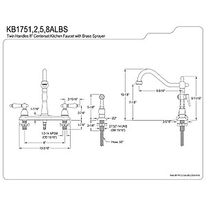 Kingston Brass KB1751ALBS Heritage 8-Inch Centerset Kitchen Faucet, Polished Chrome