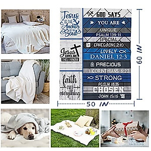 Yamco Religious Gifts for Women - Christian Gifts for Women Men Blanket - Bible Gifts for Women 60"x50" - Inspirational Gifts for Women with Proverbs Scripture - Spiritual Gifts Throw Blankets