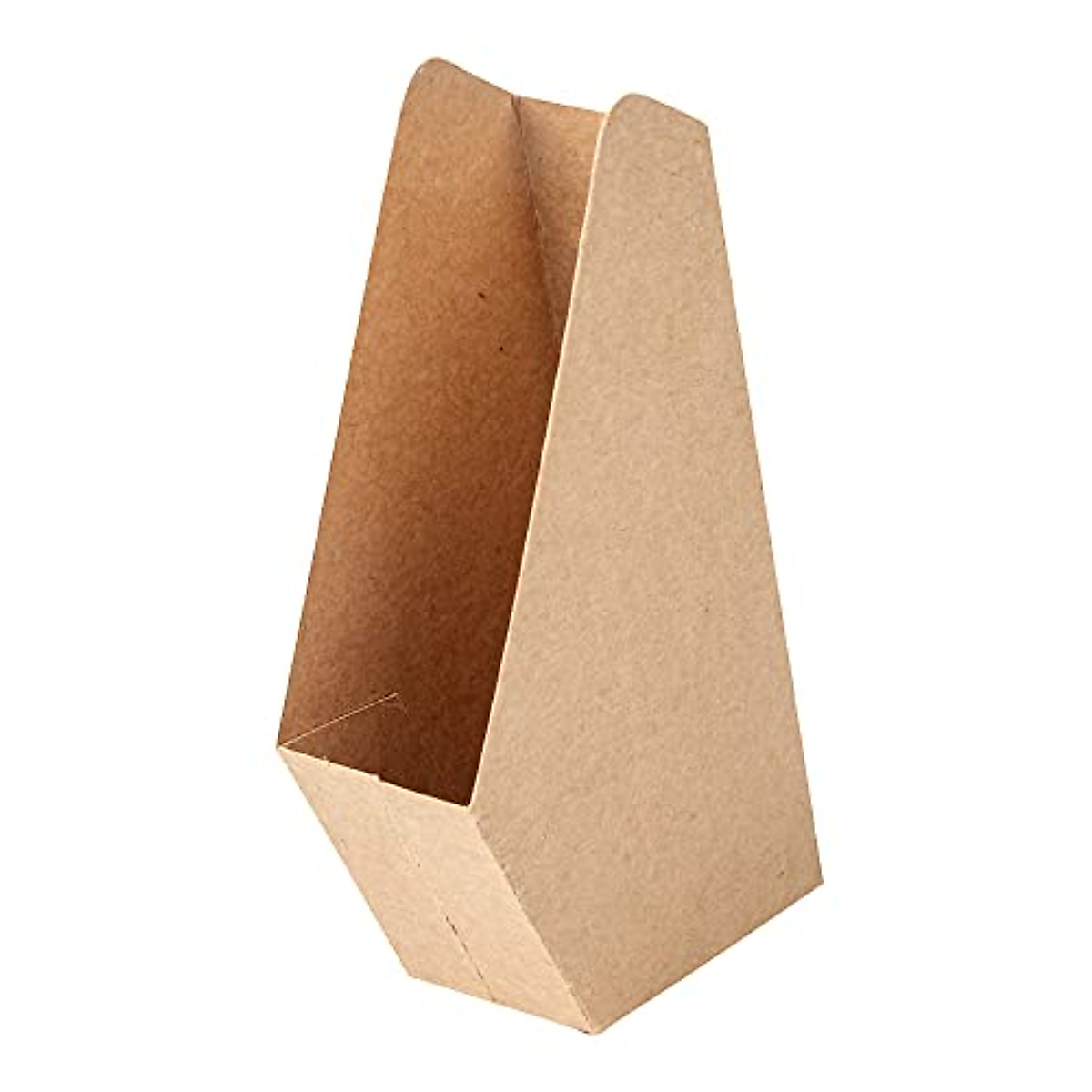 Restaurantware Bio Tek Kraft Paper Small Taco Holder - Greaseproof - 4" x 1 1/4" x 2 1/4" - 200 count box