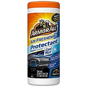 Car Air Freshener Protectant Wipes by Armor All, Interior Car Wipes with UV Protection Against Cracking and Fading, Cool Mist, 25 Count