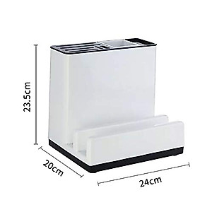 ZUIAI Kitchen Utensil Plastic Scissors Holder Cutting Board Holder Draining Rack Storage Shelf Organizer Chopping Rack (Without)