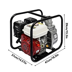 4-Stroke 7.5 HP Gasoline Engine Water Pump,210cc 3in Gasoline Powered Water Transfer Pump,Single Cylinder Air-cooled Trash Pump for Reenhouse Planting,Ground Cleaning,Fishpond Aquaculture…