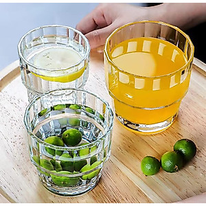 Kmi Chou 8 Oz Set of 6 Unbreakable Plastic Drinking Glasses Stemless Acrylic Glasses Drinkware Dishwasher Safe BPA Free Reusable Kids Tumblers for Water, Wine, Juice, Beer, Beverage