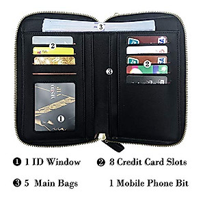 FFpaw Small Crossbody Purse for Women,Cellphone Shoulder Bags Lightweight PU Leather RFID Blocking Wallet Credit Card Holder(Black)