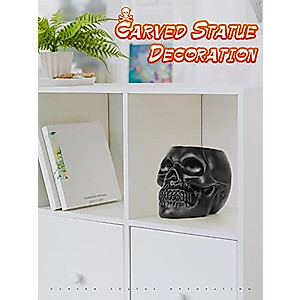 Dashamce Skull Planter Dish Large Flower Pot Container Box Halloween Skull Candy Bowl Desk Decoration