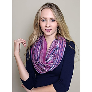 Anika Dali Women's Shimmer Sparkle Infinity Scarf- Festival Boho Bliss Fashion Scarf (French Lilac Purple)
