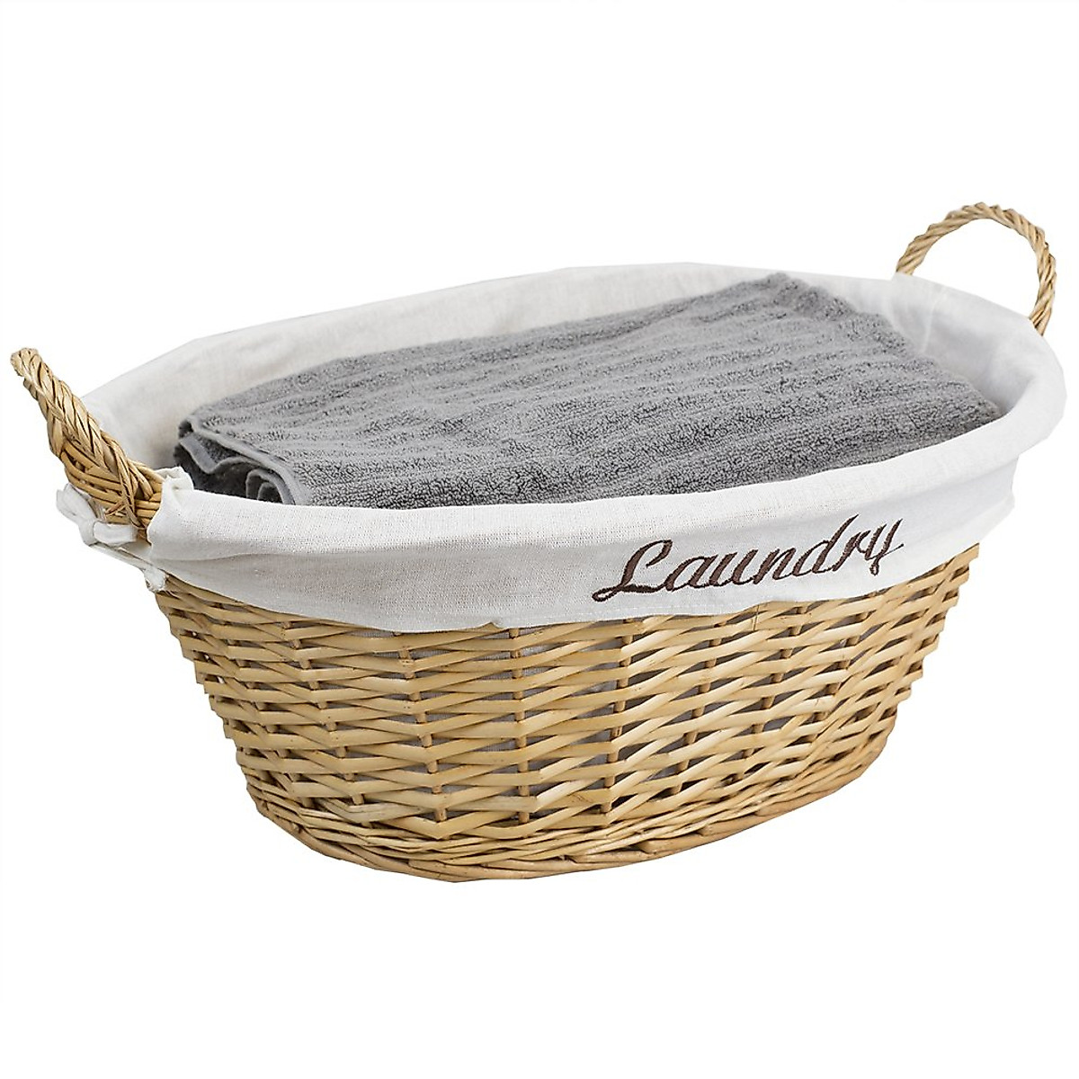Home Basics Wicker Laundry Basket (Natural)