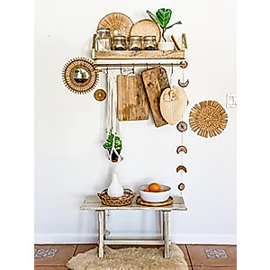 Wicker Wall Decor set of 9. Nursery Wall Decor. Wall Basket Decor. Boho Wall Baskets with Rattan Mirror. Each piece is handmade and varies in color, and variety. |Farmhouse Decor| Boho Decor