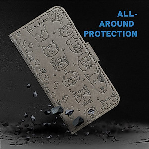 FDCWTSH Compatible with Huawei Y6 2019/Honor 8A/Y6 Prime 2019 Wallet Case Wrist Strap Lanyard Leather Flip Card Holder Stand Cell Accessories Phone Cover for Hawaii Honor8A Pro Y6s Women Men Grey