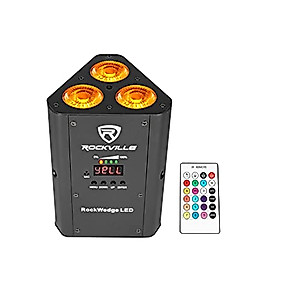 Rockville 54w RGBWA+UV Rechargeable Battery Wireless DMX Par Light (RockWedge LED)