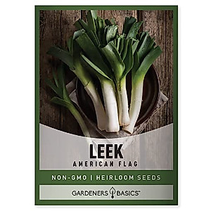 Leek Seeds for Planting Heirloom - American Flag, Non-GMO Vegetable Variety- 1 Gram Seeds Great for Summer Gardens by Gardeners Basics