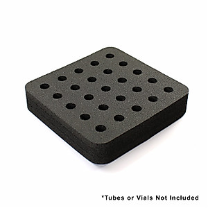 Polar Whale 4 Test Tube Racks Durable Black Foam Storage Holder Organizer Stand Transport Holds 25 Tubes Fits up to 11mm Diameter