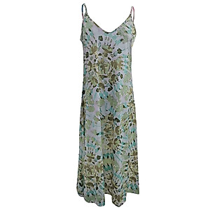 Ceboyel Women Floral Spaghetti Strap Sundress Casual Summer Long Maxi Dress Vneck Sexy Boho Dresses Trendy Beach Clothes 2023