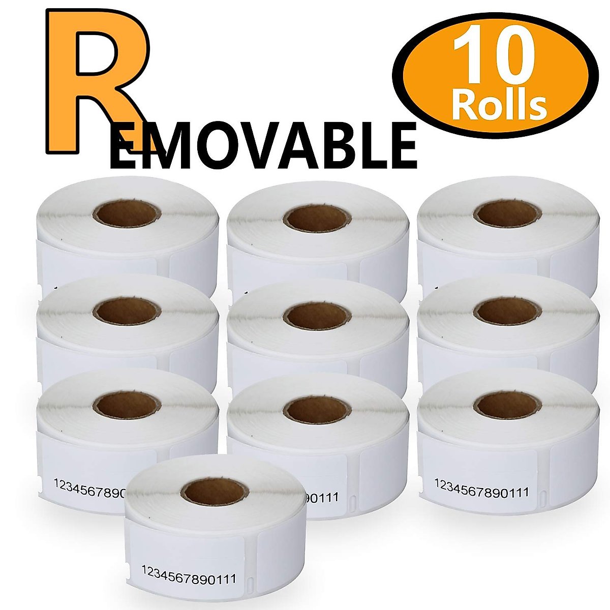 BETCKEY - Compatible DYMO 30330 (3/4" x 2" Removable) Multipurpose/Return Address Labels - Compatible with Rollo, DYMO Labelwriter 450, 4XL & Zebra Desktop Printers[10 Rolls/5000 Labels]