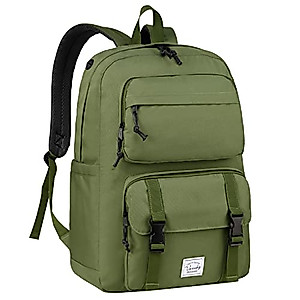 VASCHY Backpack for Men, Unisex Large Fashion Schoolbag Book bag Rucksack for High School/College/Work/Travel/Commuter Green