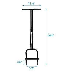Gardzen Plug Aeration, Hand Hollow Tine Lawn Aerator, Heavy Duty Aerator for Compacted Soils and Lawns, 35" x 11", Black
