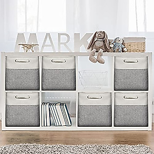 AivaToba 13 x 13 x13 Inch Large Fabric Storage Bins, Foldable Cube Storage Basket Set of 3 for Organizing, Storage Cube Bins with Handles for Shelf Closet Nursery Home