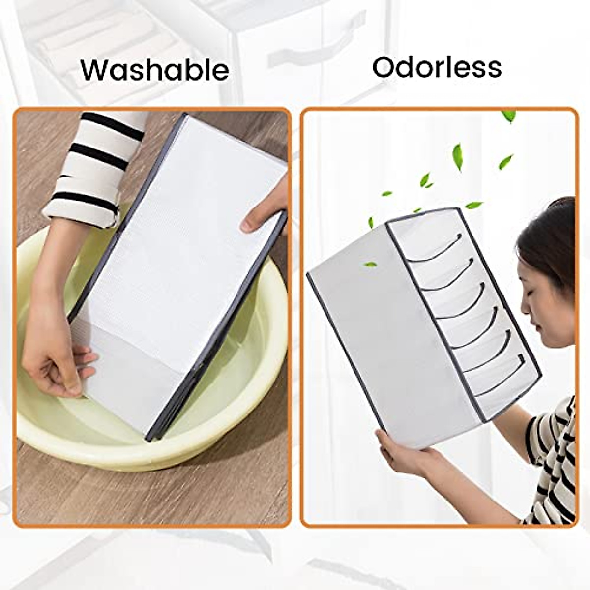 Wardrobe Clothes Organizer, 9 Grids Organizer Washable Drawer Clothes Compartment Gray Storage for Clothing, Clothing Storage for Trousers, Leggings, T-shirt, Sweaters Storage