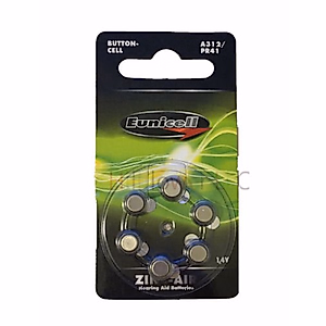 Hillflower 60 Pieces A312 Size 312 p312 312A PR41 Card 1.45V Heavy Duty Long Duration Hearing Aid Zinc Air Prime Battery