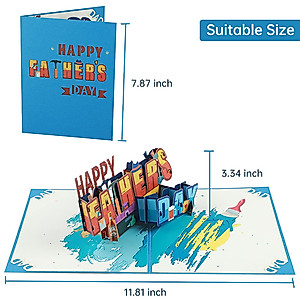 OWOXER Pop Up Fathers Day Card, Happy Funny Fathers Day Card From Daughter Husband Son Wife, Dad Birthday Card with Envelope.