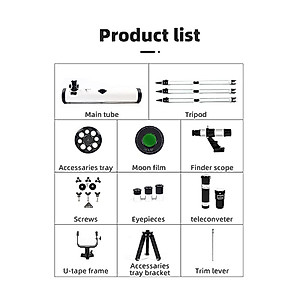 BXGTECH Telescope 76 mm Astronomical Telescopes with Tripod Phone Adapter Portable Refractor Telescope for Kids Child Adults Beginners