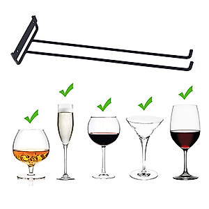LENGXINGWYA Wine Glass Rack 12Inch Under Cabinet Stemware Wine Cup Holder Glasses Storage Hanger Metal Organizer for Bar Pub Kitchen