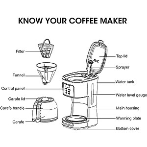 12 Cup Coffee Maker,Programmable Coffee Maker with Glass Carafe,900W Quick Brew Drip Coffee Pot,Auto Keep Warm,Anti-Drip,Brew Strength Control, Stainless Steel Coffe Machine for Home and Office