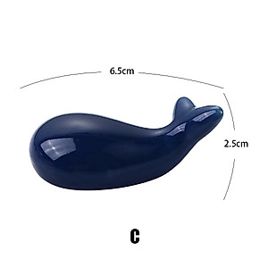 Vctitil 4 Pack Ceramic Whale Chopsticks Holder Cartoon Creative Spoon Rack Fork Knife Rack Table Decor,Kitchen Dinning Table Decoration(Multi)