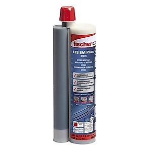 fischer Injection Mortar FIS EM Plus 390ml (13.2 Oz) Chemical Anchoring on Cracked and Uncracked Concrete Strongest Universal Mortar in The Market - Single Piece Pack