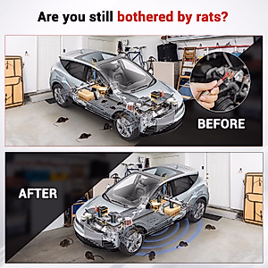 Battery Operated Ultrasonic Rodent Repellent for Car Engines Under Hood Anti,Mice,Mouse,Rodent Repellent for Cars Keeping Rodents Out of Car Engines Basement Garage Attic Warehouse(1 Pack)