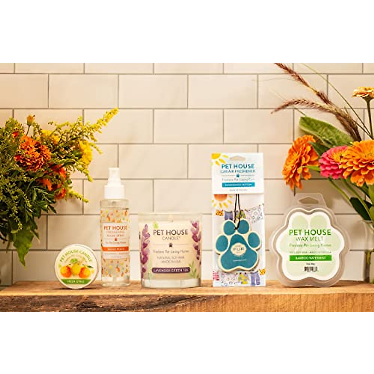 One Fur All - 100% Natural Plant-Based Wax Candle, 30+ Fragrances - Pet Odor Eliminator, Appx 60 Hours Burn Time, Scented Jar Candles – Pet House Candle, (Pack of 1, Fresh Citrus)